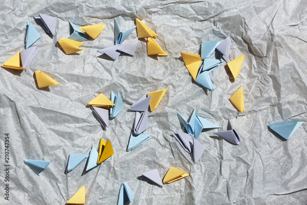 origami, paper, blank, concept, creative, handwork. lat lay, space for ...