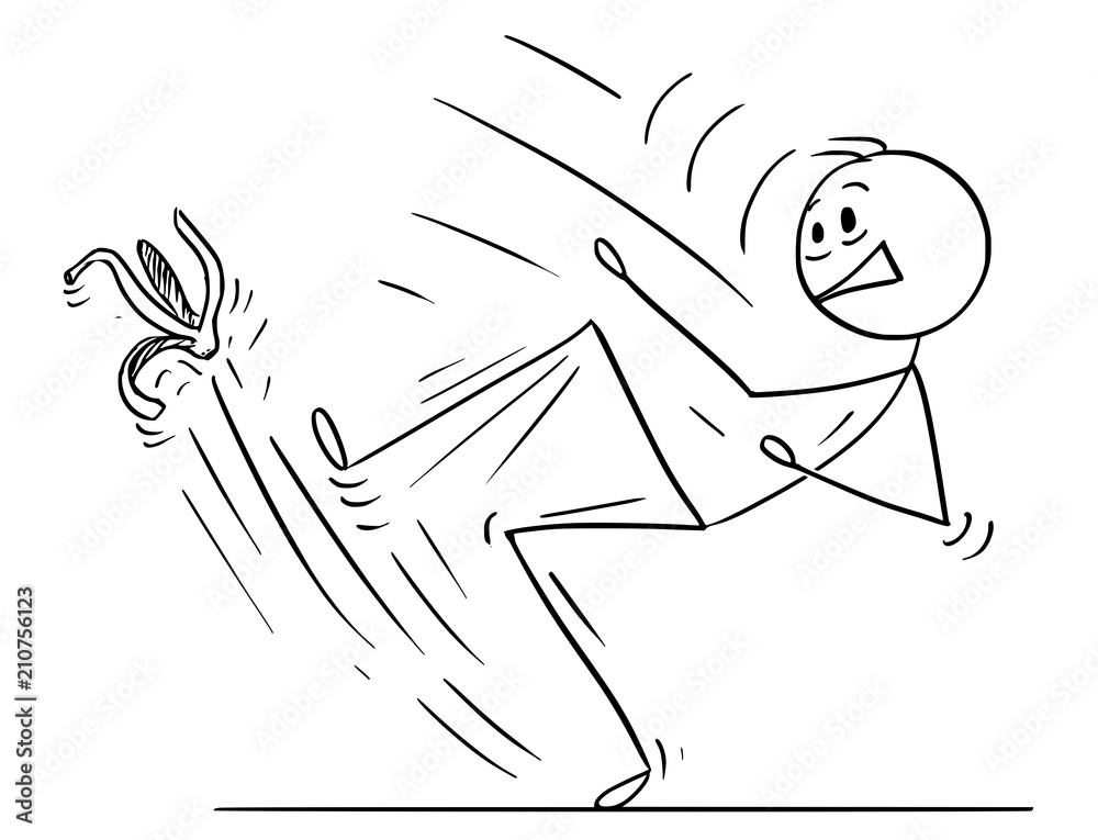 Cartoon stick drawing conceptual illustration of man or businessman ...