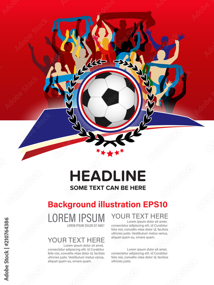 fans supporter soccer football cheer up. vector illustration background ...