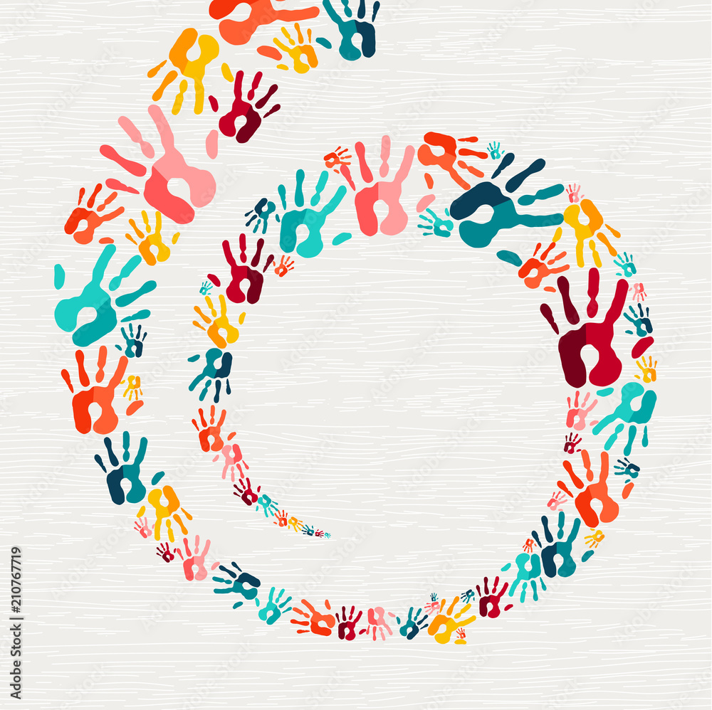 Human hand print concept for social help Stock Vector | Adobe Stock