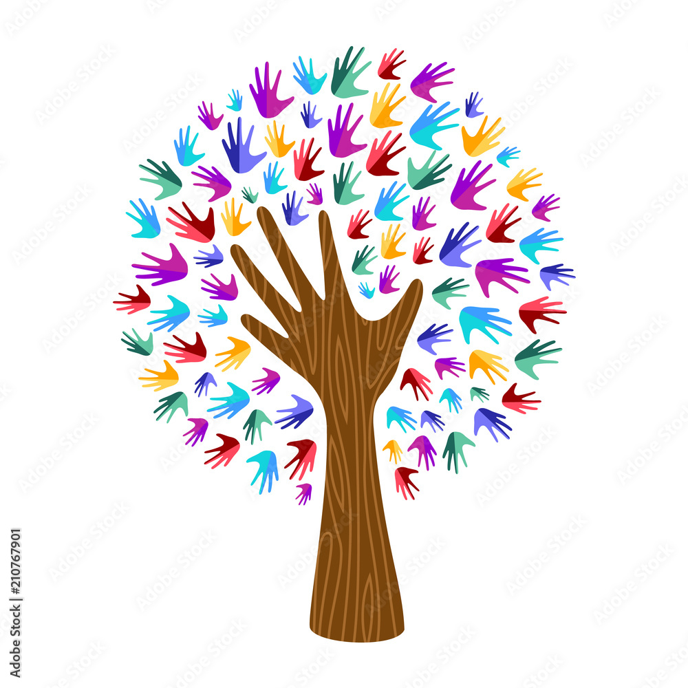 Human hand tree for culture diversity concept Stock Vector | Adobe Stock