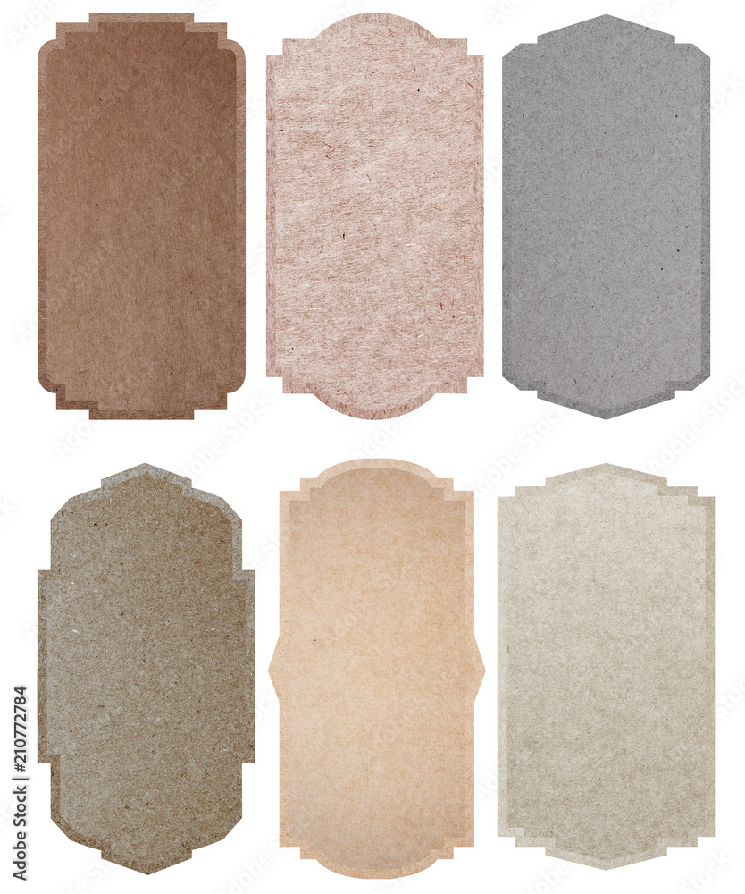 Vintage label design paper texture background, isolated on white Stock ...