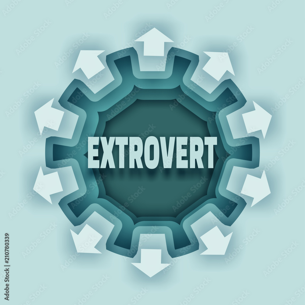 Extrovert abstract scheme. Illustration relative to human psychology ...