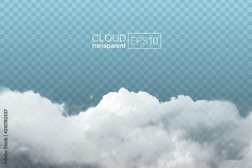 transparent realistic cloud Stock Vector | Adobe Stock