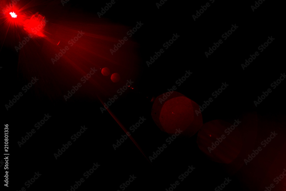 Camera lens flare by laser light create hexagons of objective iris ...