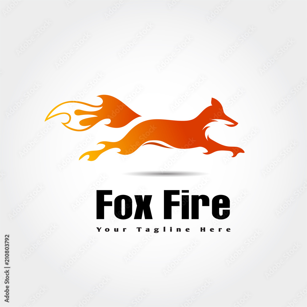 fast fire jump fox logo Stock Vector | Adobe Stock