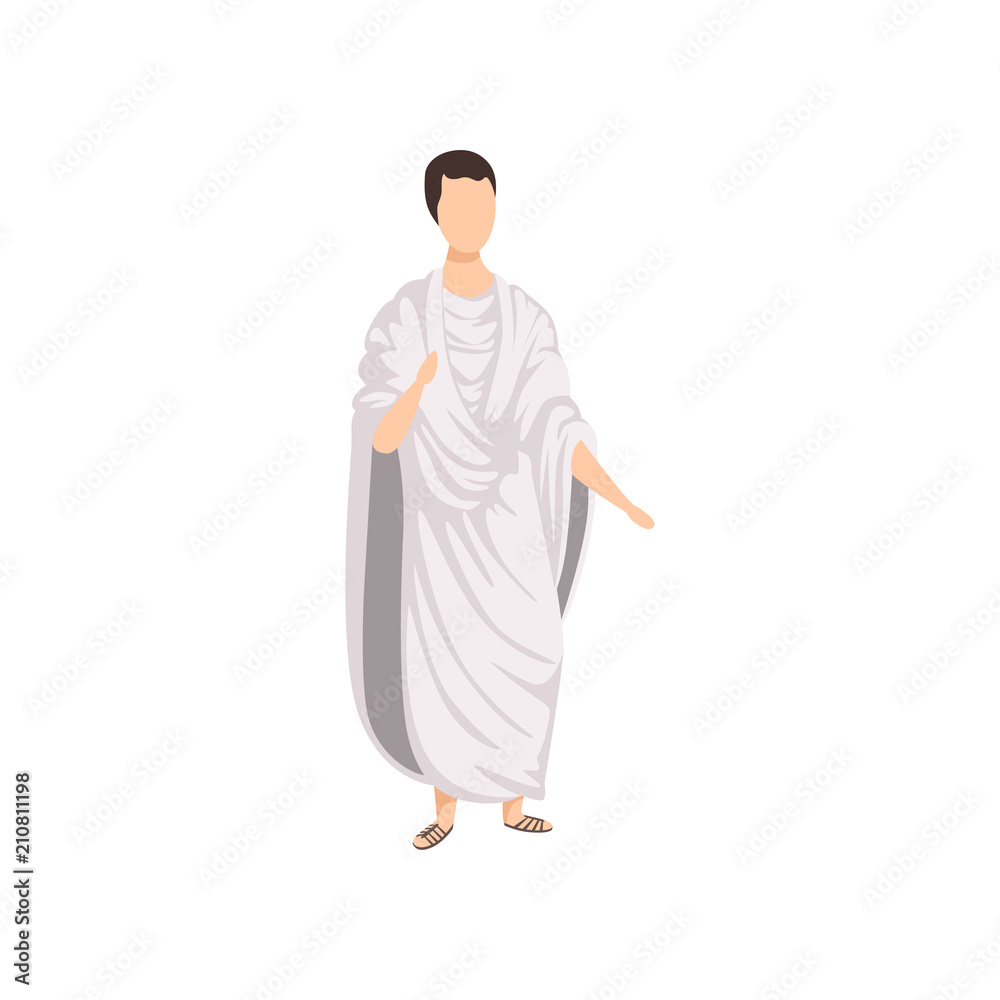 Roman citizen, man in traditional clothes of Ancient Rome vector ...
