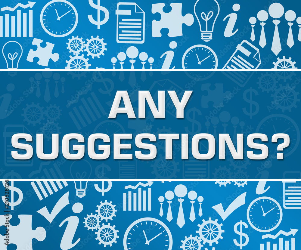 Any Suggestions Business Symbols Texture Blue Background Square Stock ...