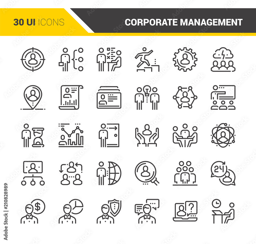Corporate Management Icons Stock-Vektorgrafik | Adobe Stock