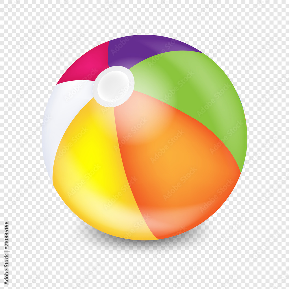 Beach Ball Transparent Background Stock Vector | Adobe Stock
