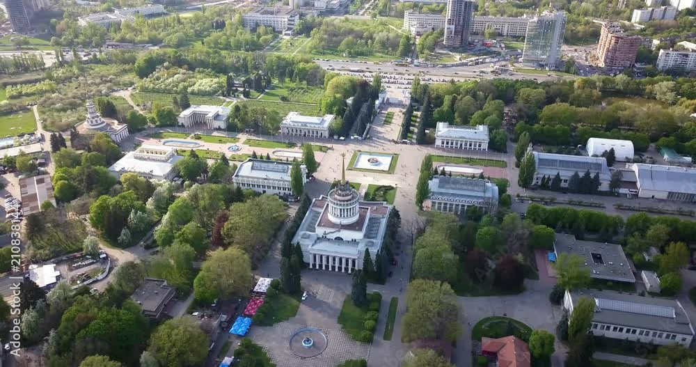 Panoramic video shooting from the drone to the National Exhibition ...