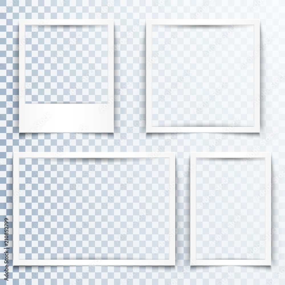 Vetor de Blank white frames with realistic drop shadow effect. Borders ...