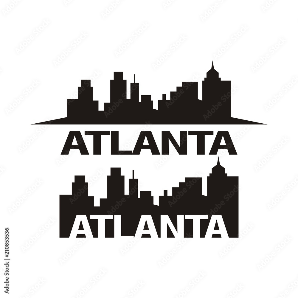 Atlanta skyline city logo design template vector illustration Stock ...