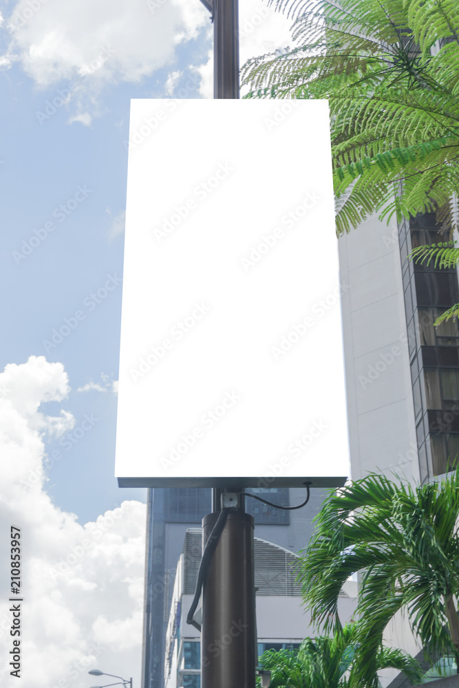 Digital media blank white screen modern panel, signboard for ...