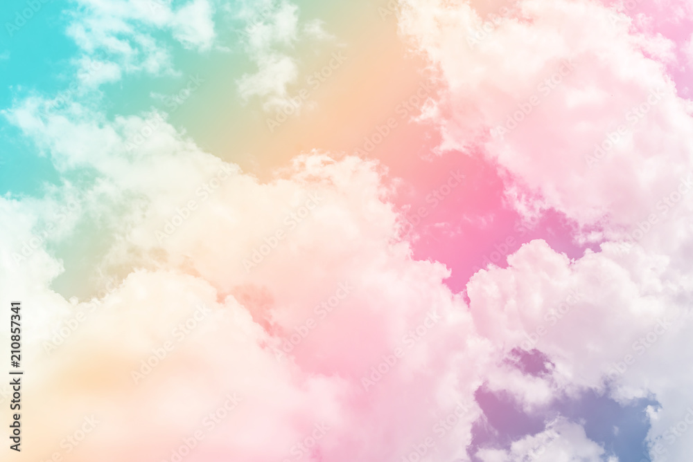 sun and cloud background with a pastel colored Stock Photo | Adobe Stock
