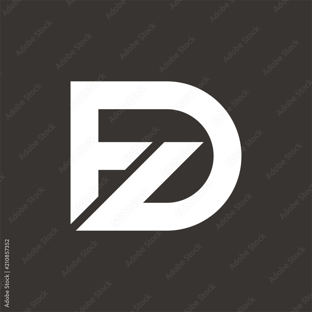 FD logo or DF logo initial letter design template vector Stock Vector ...