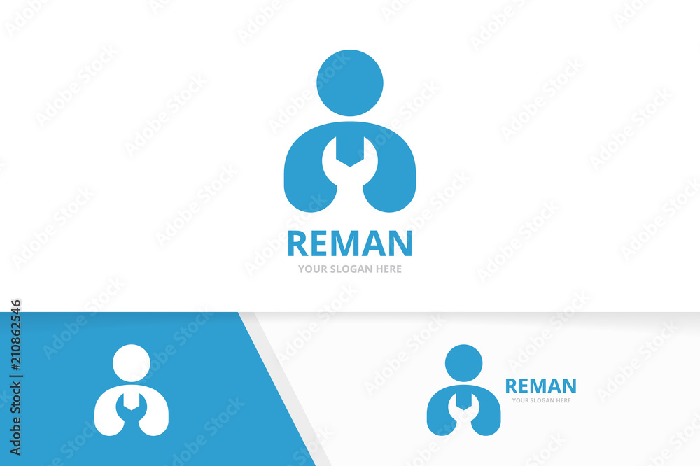 Vector man and repair logo combination. People and fix symbol or icon ...