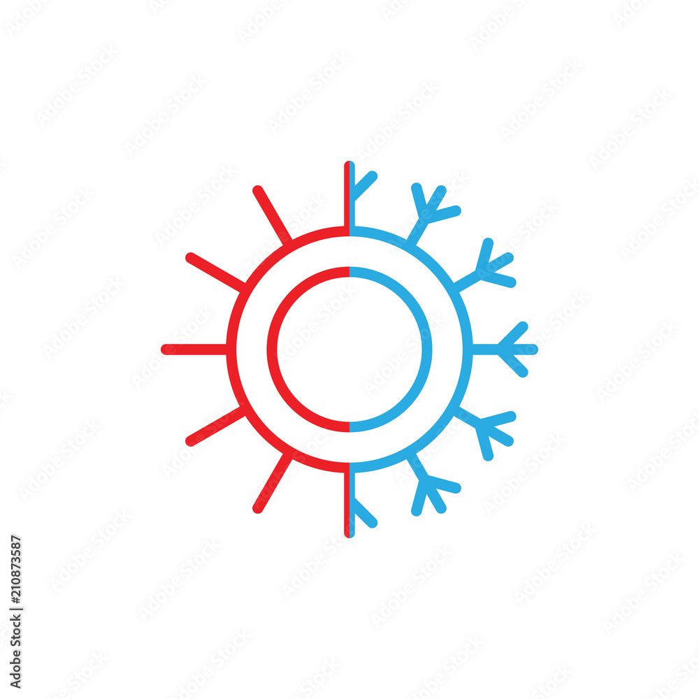 Hot and Cool circle logo line art vector design Stock Vector | Adobe Stock