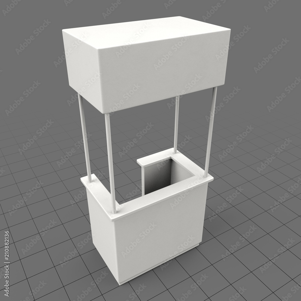 Narrow promotional booth Stock 3D asset | Adobe Stock