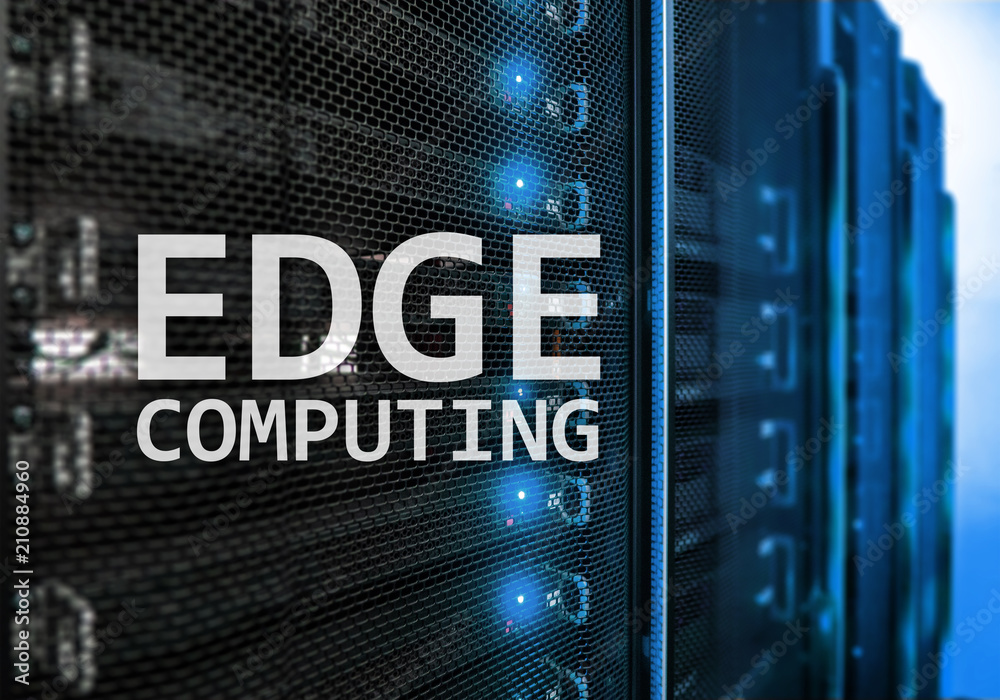 EDGE computing, internet and modern technology concept on modern server ...