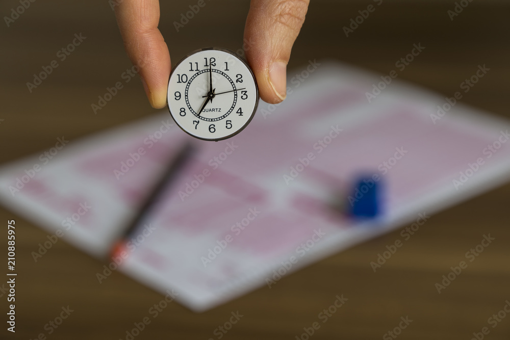 optical form for student selection and placement test.Stress of ...