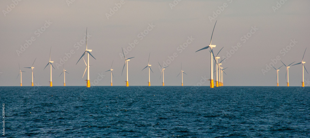 Offshore wind farm, Thames estuary. Stock Photo | Adobe Stock
