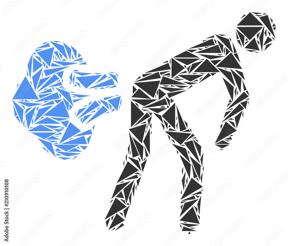 Fart gases collage of triangle items in different sizes and shapes ...