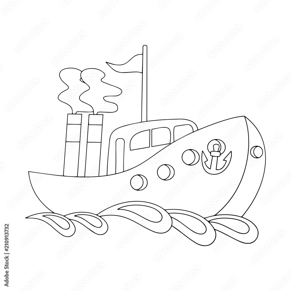 Boat cartoon illustration isolated on white background for children ...