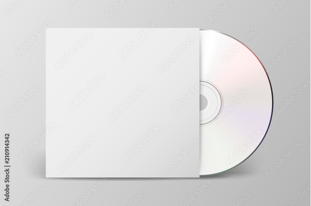 Vector realistic 3d white cd with cover icon isolated. Design template ...