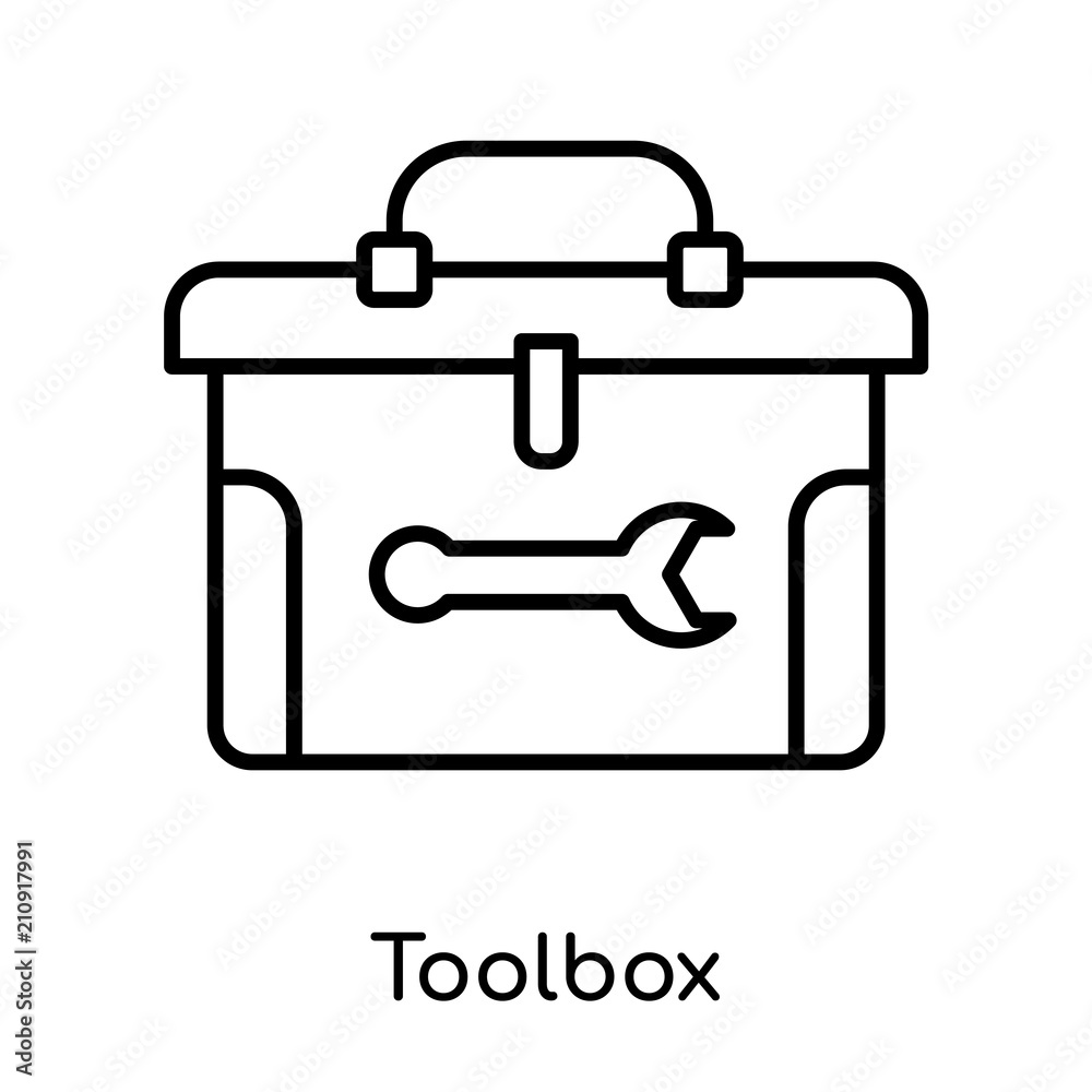 Toolbox icon vector sign and symbol isolated on white background ...