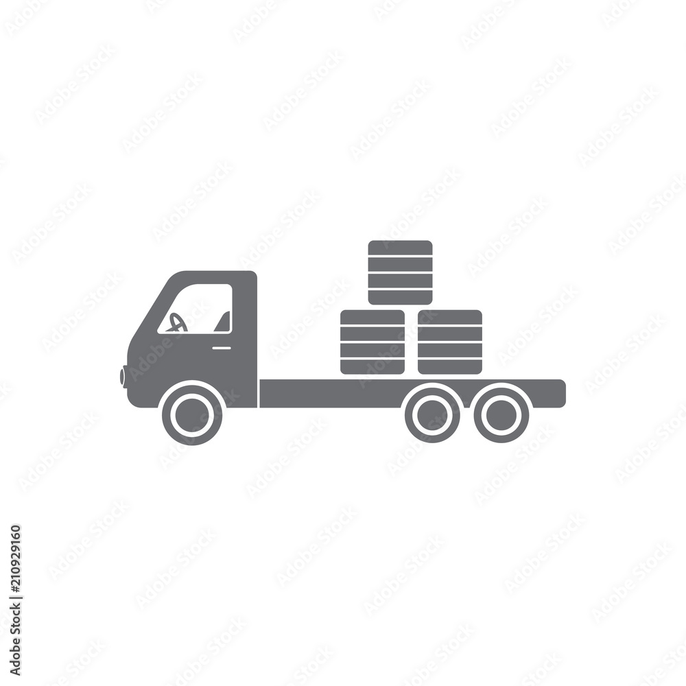Truck with load icon. Simple element illustration. Truck with load ...
