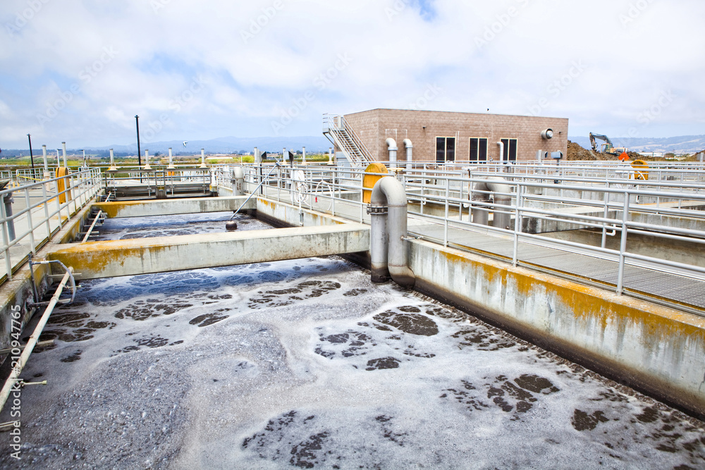 Wastewater Treatment Aeration Basins Photos | Adobe Stock