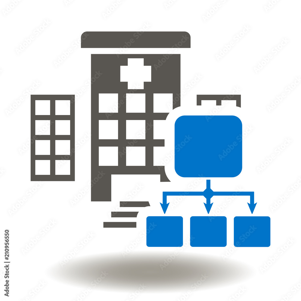 Hospital Network Structure Icon Vector. Medical Building Center ...