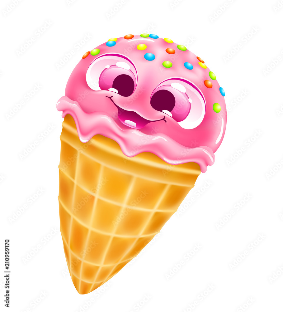 Strawberry Ice Cream Cone Clip Art