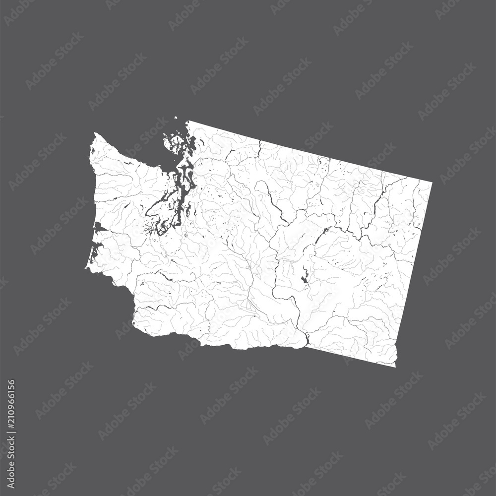 U.S. states - map of Washington. Please look at my other images of ...
