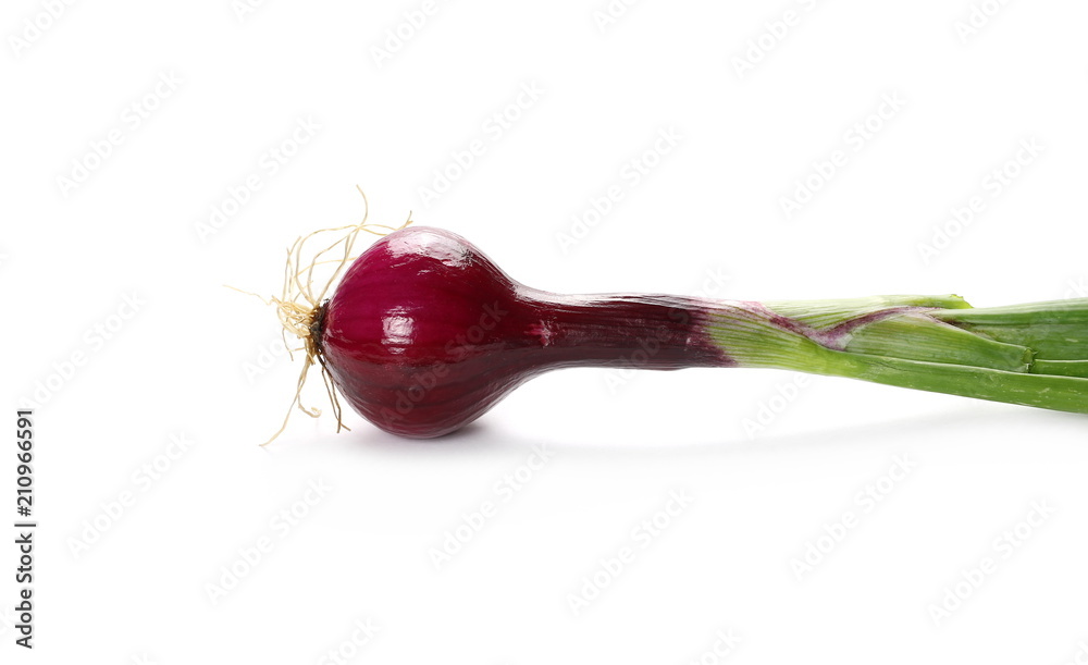 Young red onion bulb isolated on white background Stock Photo | Adobe Stock