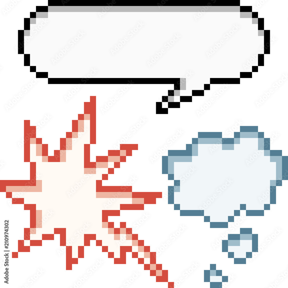 vector pixel art cartoon text balloon Stock Vector | Adobe Stock