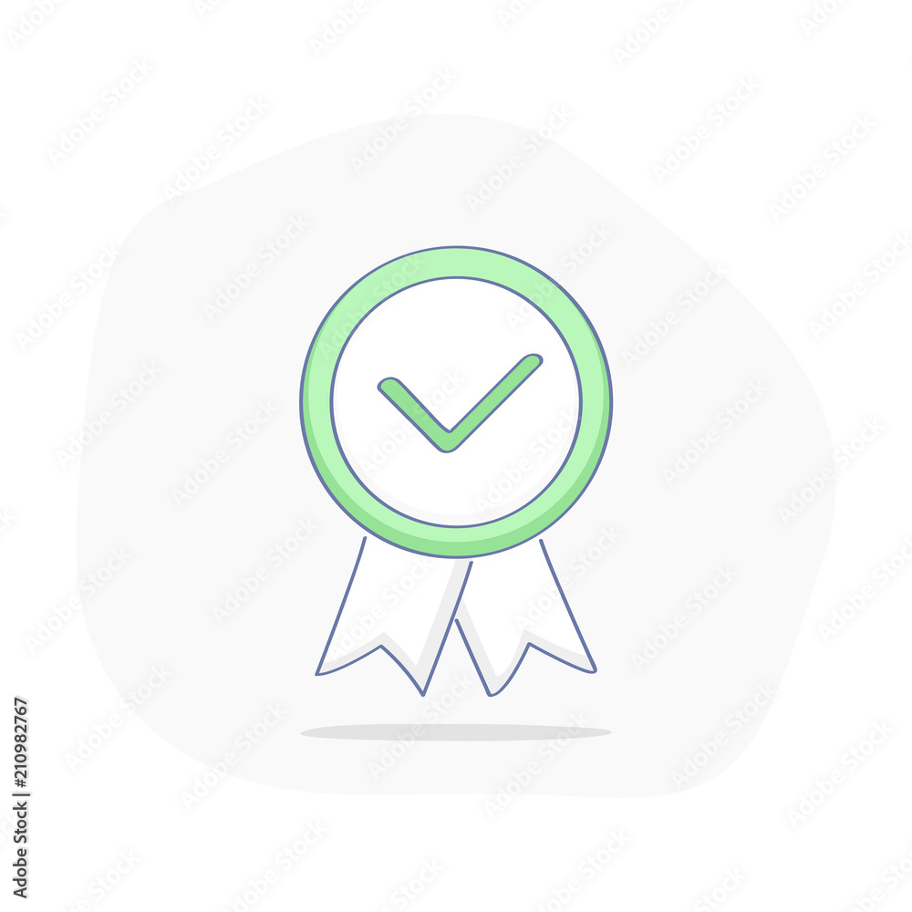 Finish, completed, fixed, certified, success, check mark, achievement ...