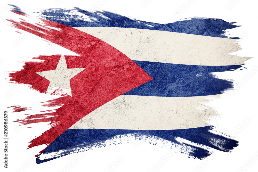 Grunge Cuba flag. Cuban flag with grunge texture. Brush stroke. Stock ...