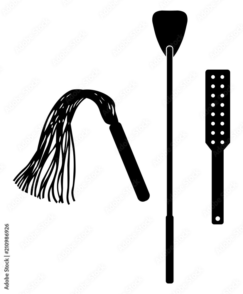 Spanking accessory. Accessory tool toy for BDSM. Isolated on white ...