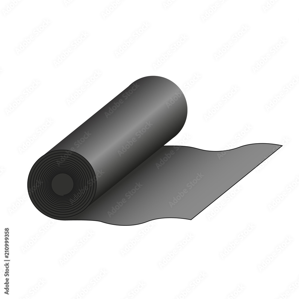vector icon of roll of fabric or paper roll. Textile roll icon of ...