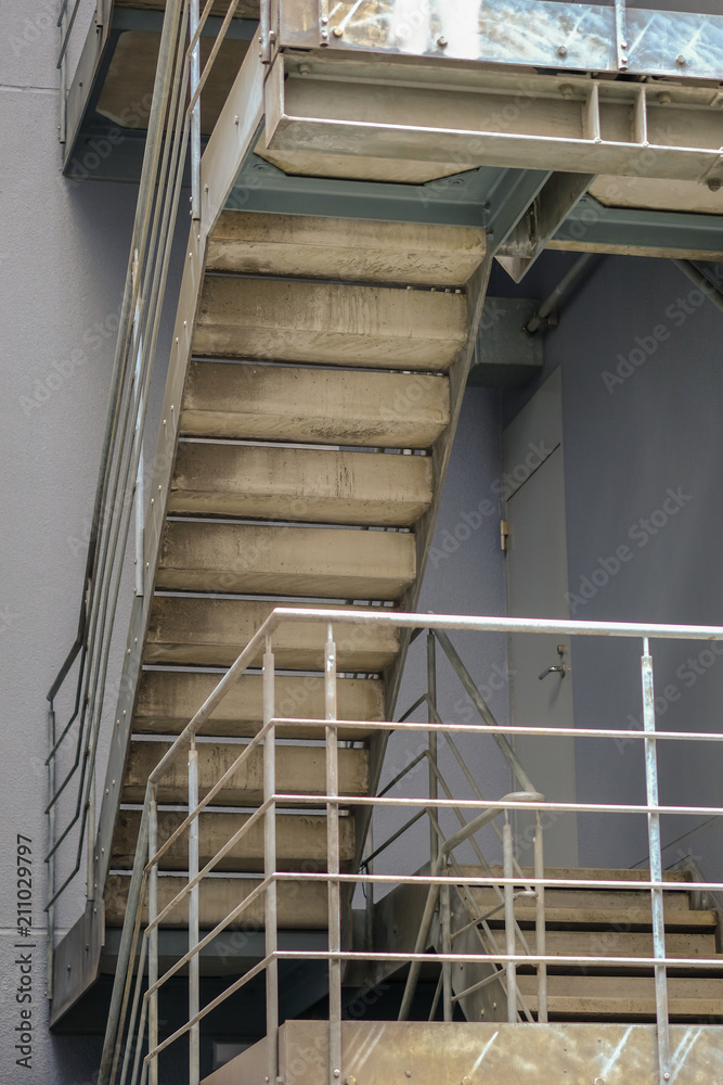 Emergency exit stair outside of building. Stock Photo | Adobe Stock