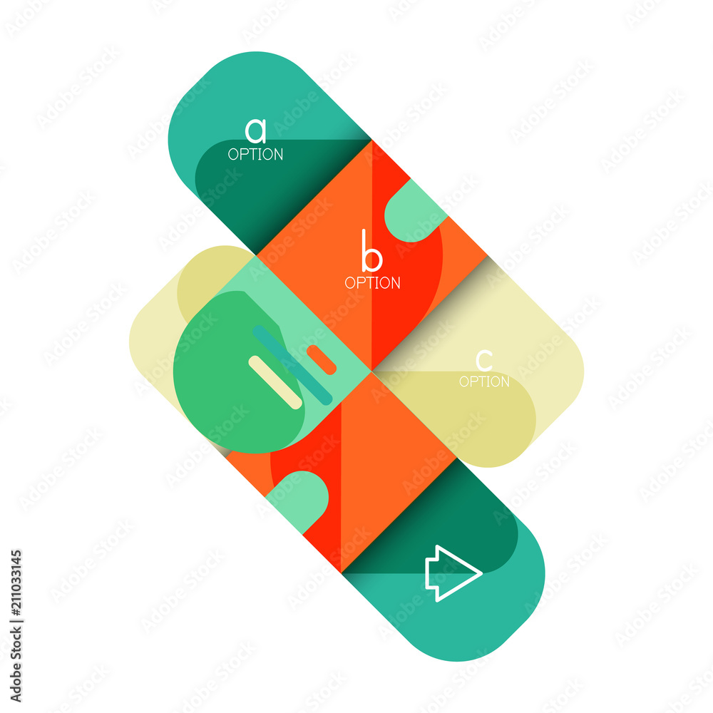 Infographics option and step by step in rounded squares, element of ...