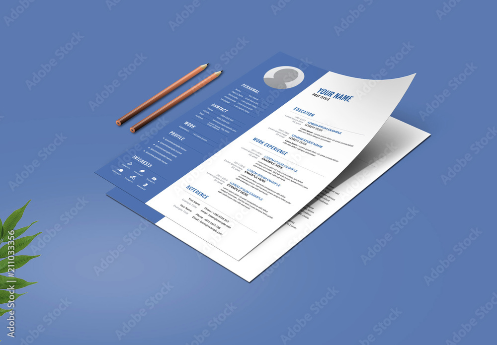Light Blue Resume and Cover Letter Layout Stock Template | Adobe Stock