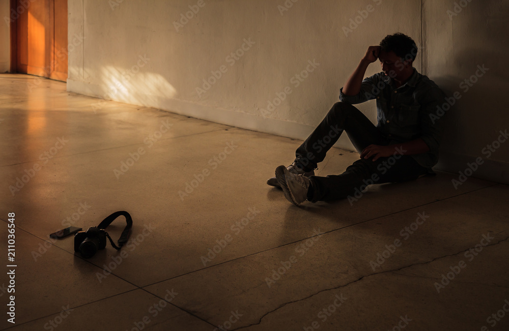 Sitting In Dark Corner