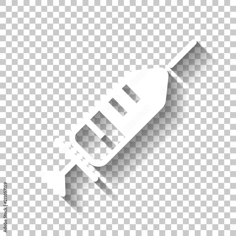 Simple injector icon. White icon with shadow on transparent back Stock ...