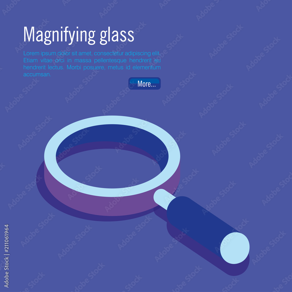 magnifying glass isometric icon vector illustration design Stock Vector ...