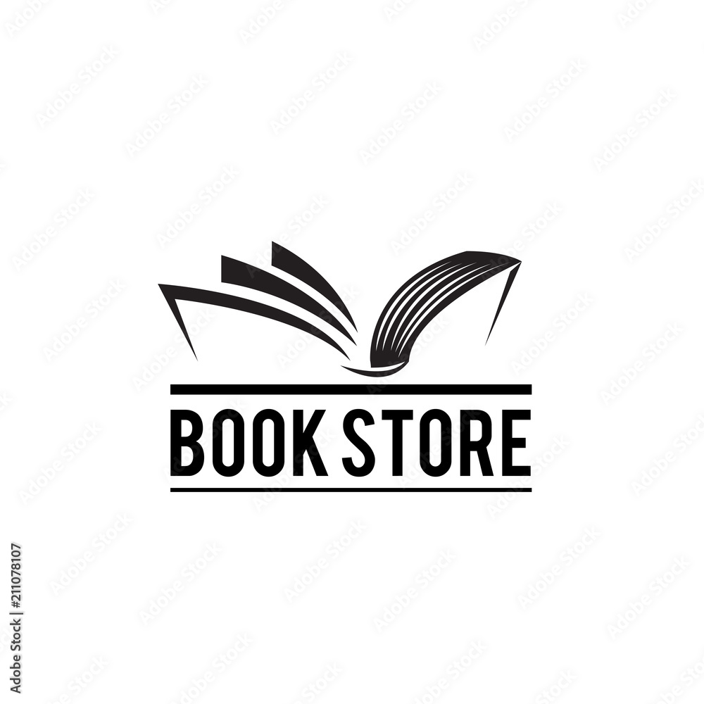 Classic book open logo, book store Stock Vector | Adobe Stock