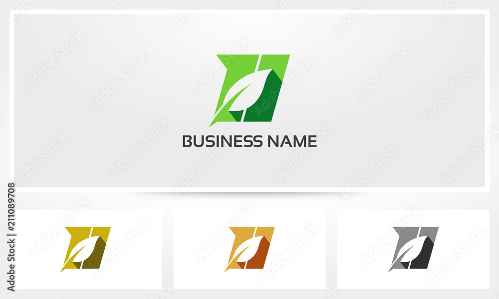 Letter H Leaf Environment Natural Logo Stock Vector | Adobe Stock