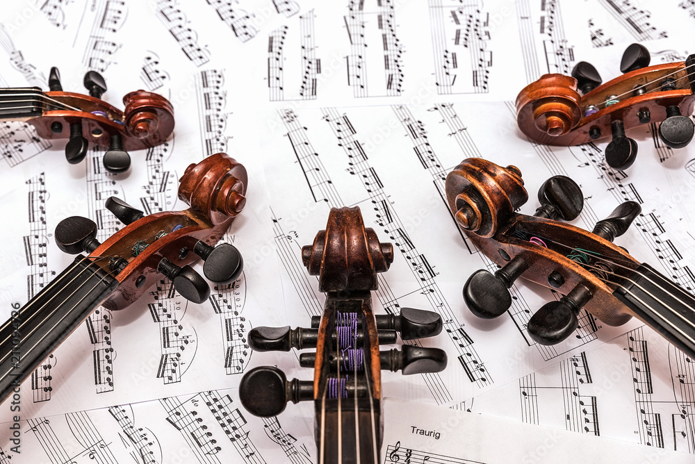 Foto Stock Geigen und Noten | Adobe Stock